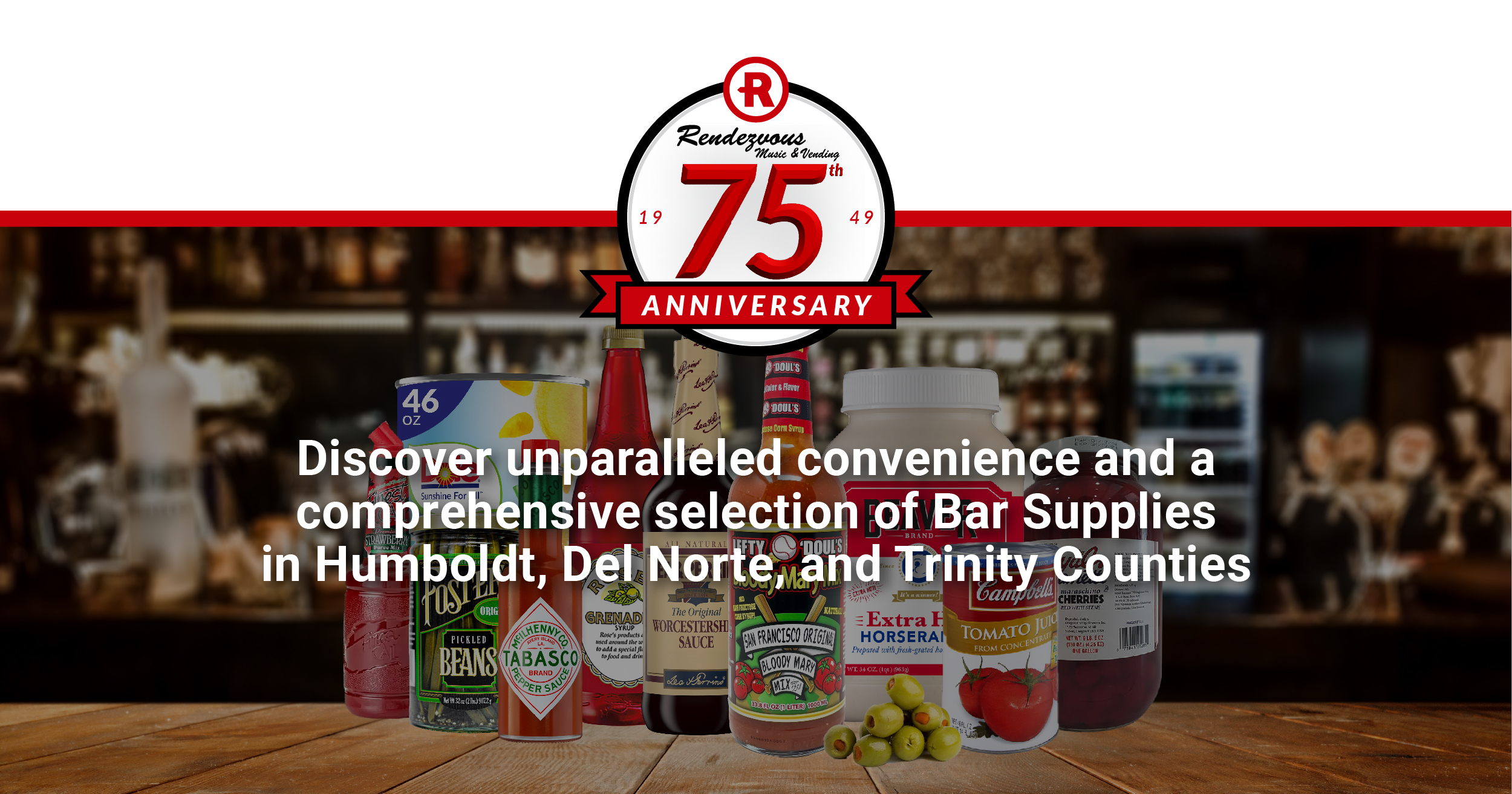 Bar Supplies in Humbolt County | Rendezvous Music & Vending